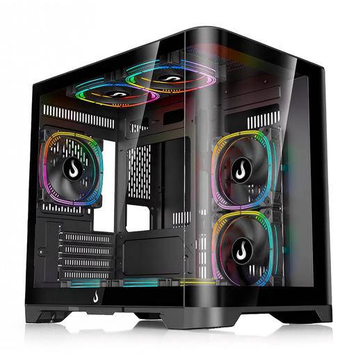 Gabinete Rise Mode Glass Curvo MicroATX Mid Tower (Preto) - MEUPC.NET